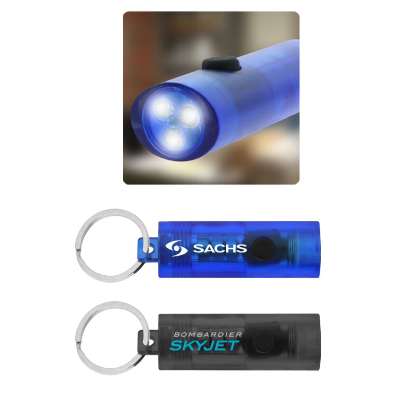 Custom Imprinted Plastic Electron Flashlights - Keychain Flashlights