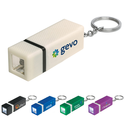 Custom Square LED Keychains - Keychain Flashlights