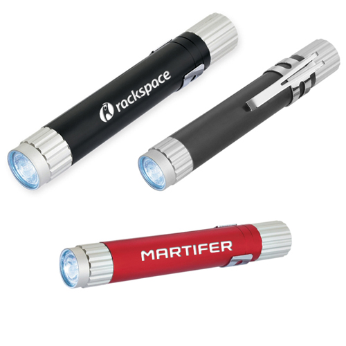 Custom Aluminum LED Light with Clip - Metal Flashlights