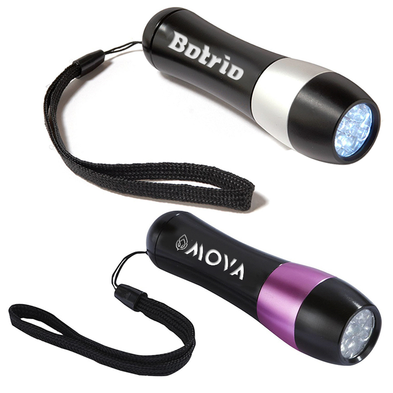 Custom Logo Imprinted Contour Flashlights - Metal Flashlights